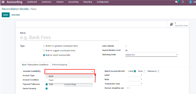 Reconciliation models in Odoo - Target Integration