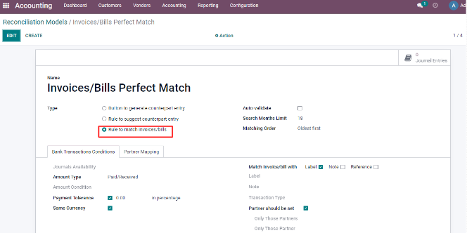 Reconciliation models in Odoo - Target Integration
